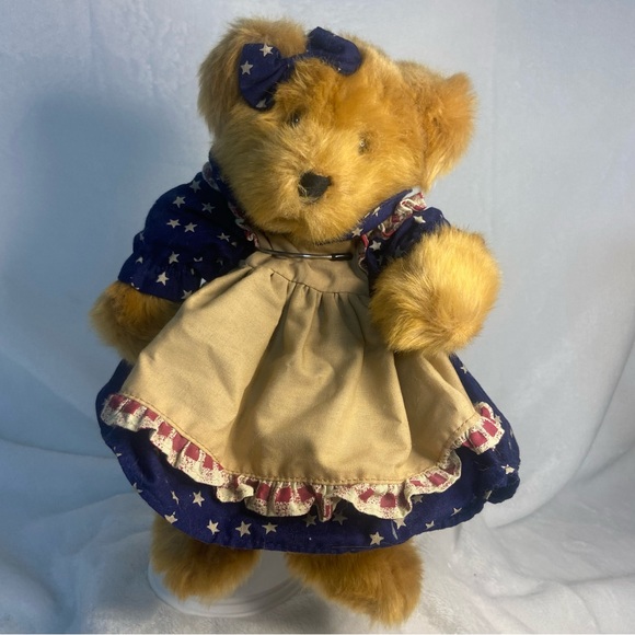 Russ | Toys | Russ Bear Amelia Patriotic Dress Bow Plush Brown Jointed ...